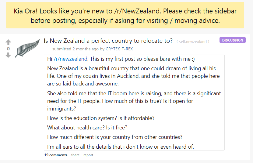 Reddit New Zealand: “Is New Zealand a perfect country to relocate to ...